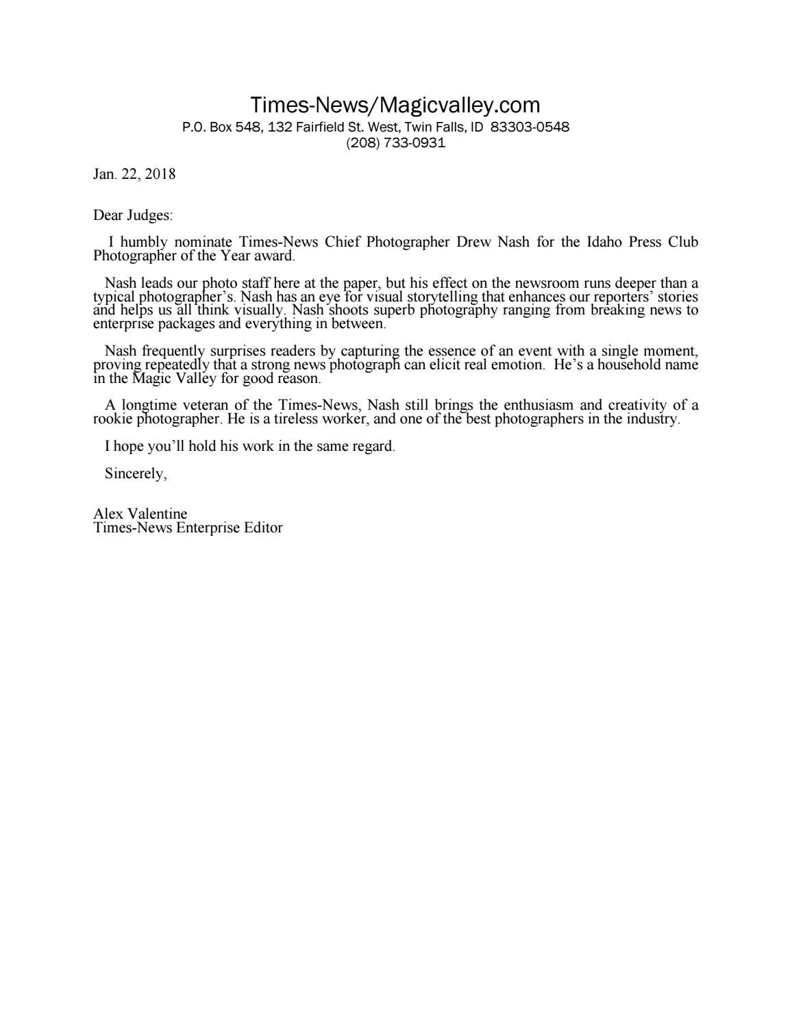 Drew letter of rec by Photo - Issuu