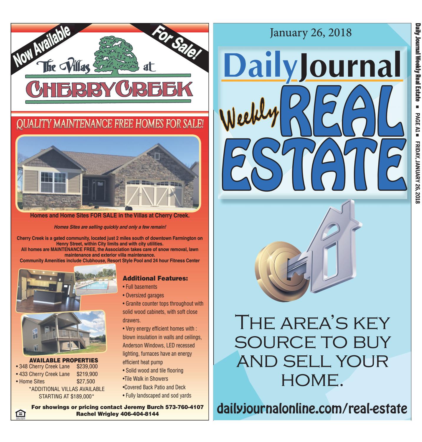 Weekly Real Estate January 26th, 2018 by Daily Journal Online - Issuu