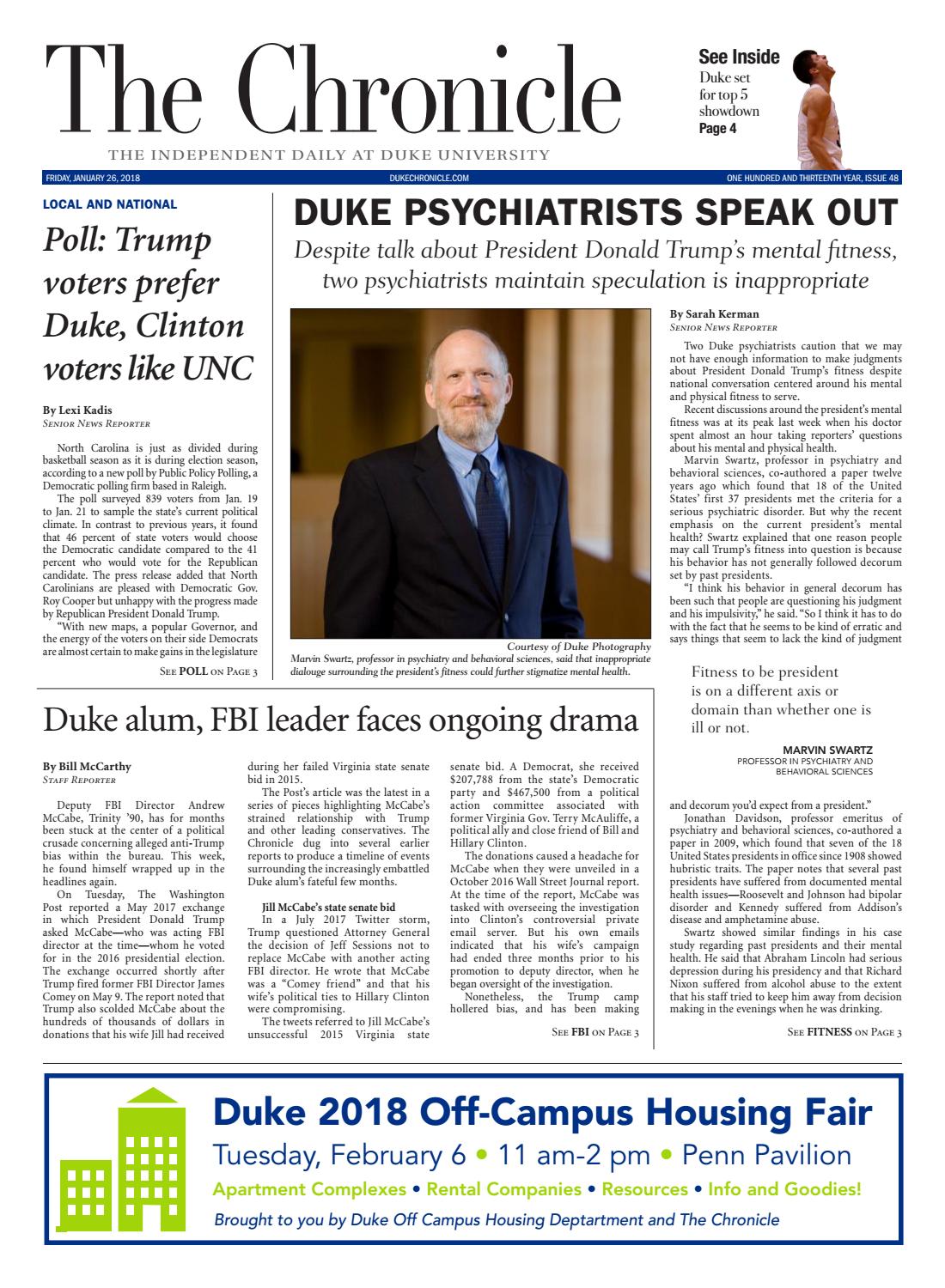 January 26, 2018 by Duke Chronicle - Issuu