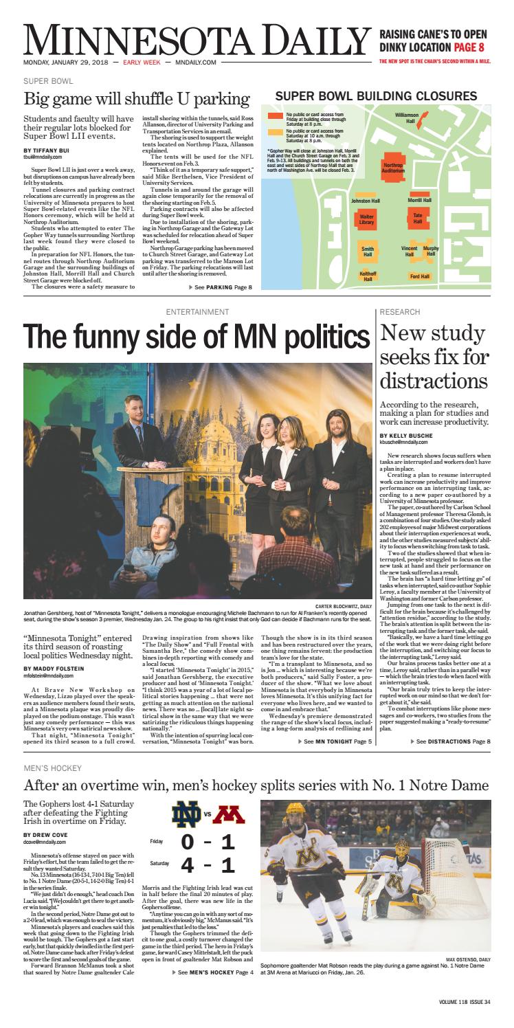 January 29th, 2018 by The Minnesota Daily - Issuu