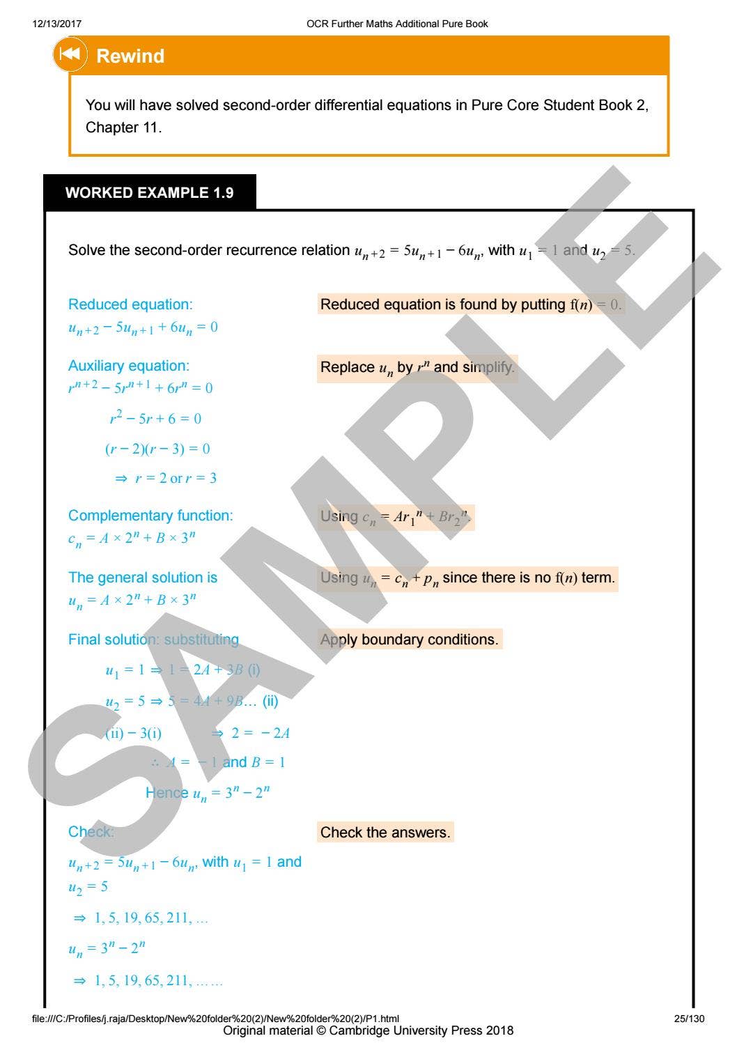 Preview A Level Further Mathematics for OCR A Additional Pure Student ...