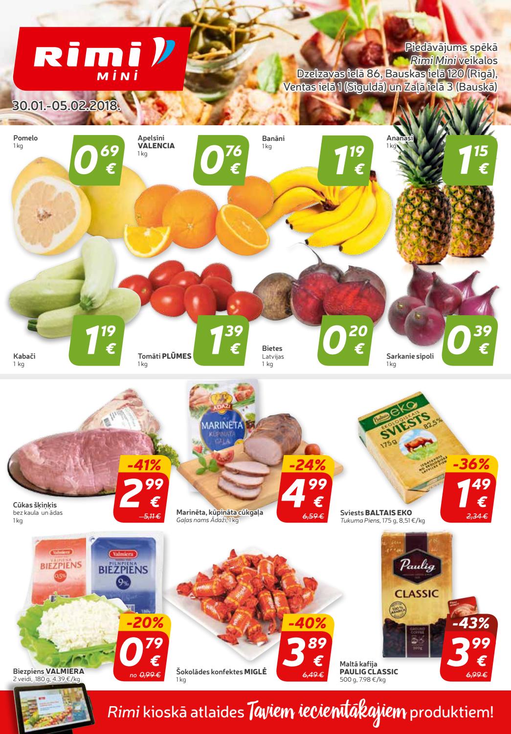 Rimi Mini Sigulda, Bauska, Bauskas 120, Dzelzavas 86 piedāvājums no 30. ...