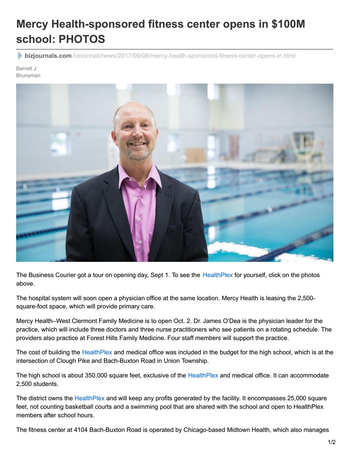 Mercy HealthPlex Opens at West Clermont High School by ...