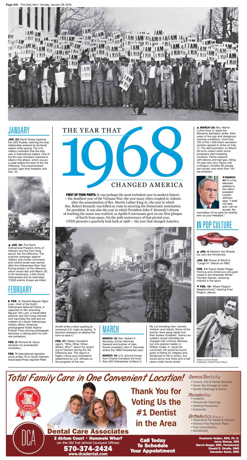 1968 The year that changed America by The Daily Item - Issuu