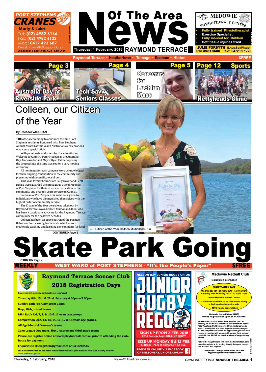 Raymond terrace news of the area 1 february 2018 by News Of The Area ...
