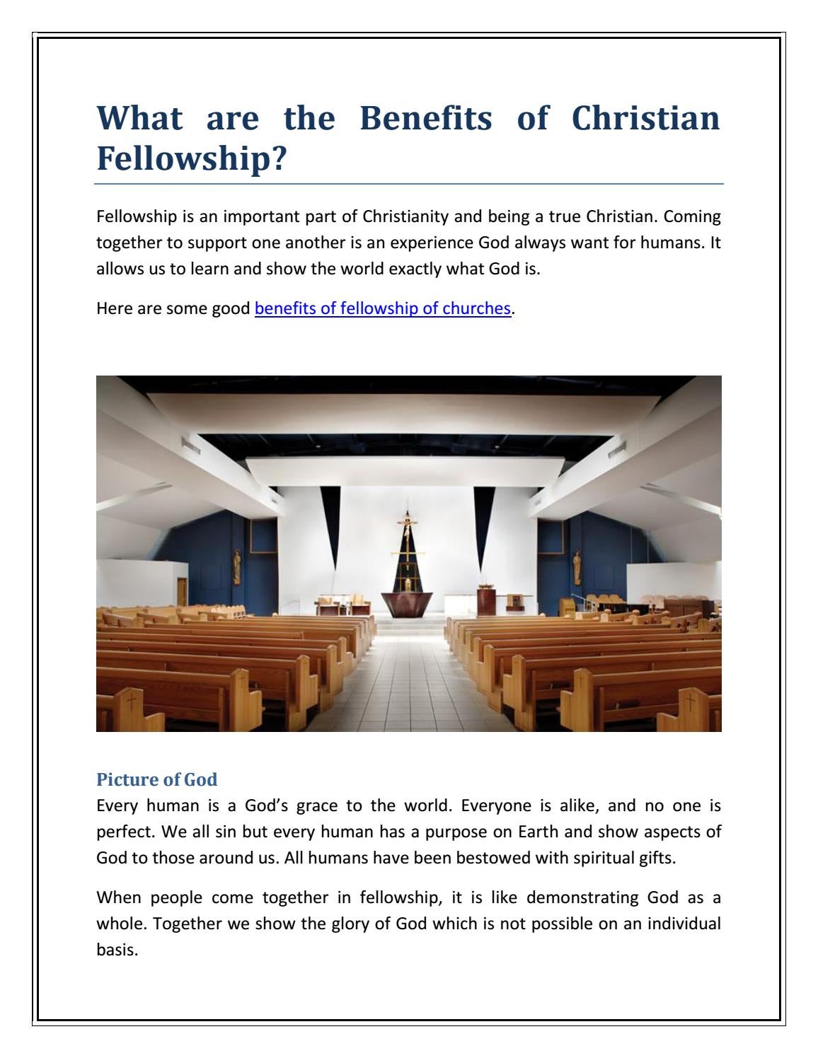 What are the Benefits of Christian Fellowship? by mtaylor0083 - Issuu