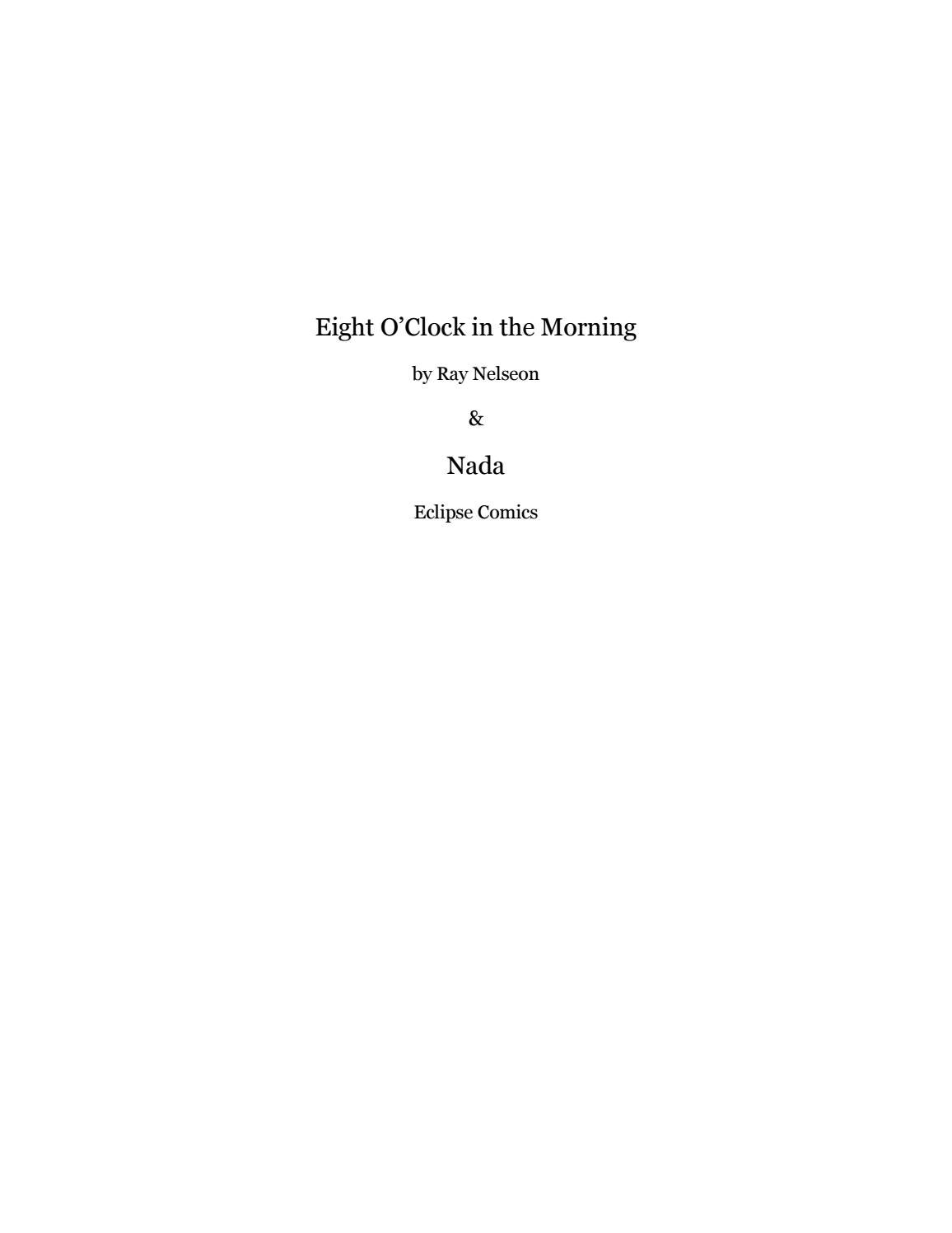 Eight O’Clock in the Morning by Ray Nelseon & Nada Eclipse Comics by ...