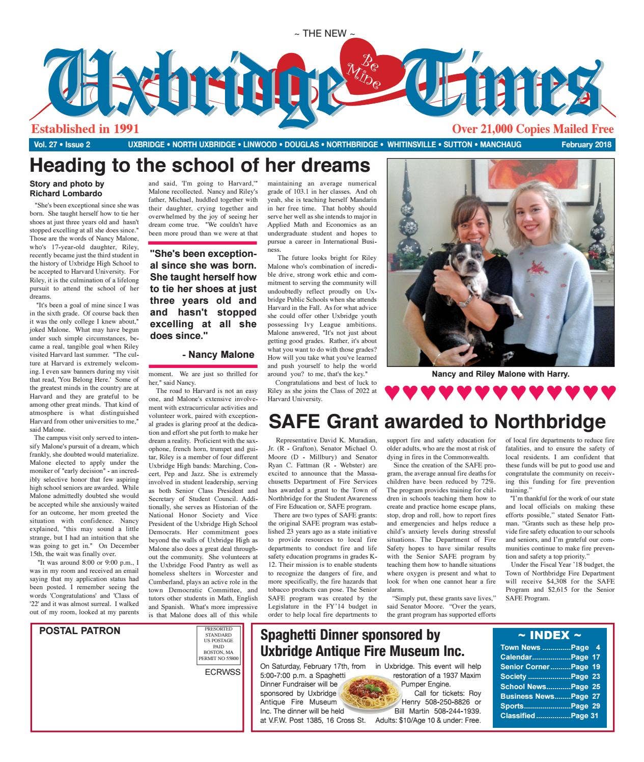 The New Uxbridge Times - February 2018 by Kathy Mussulli - Issuu