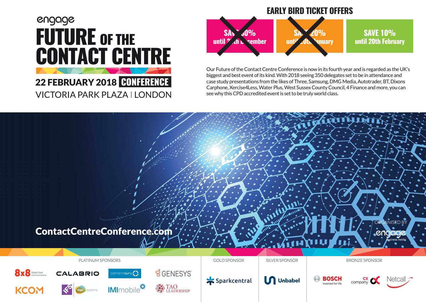 Future of the Contact Centre Conference Preview Guide 2018 by Engage ...