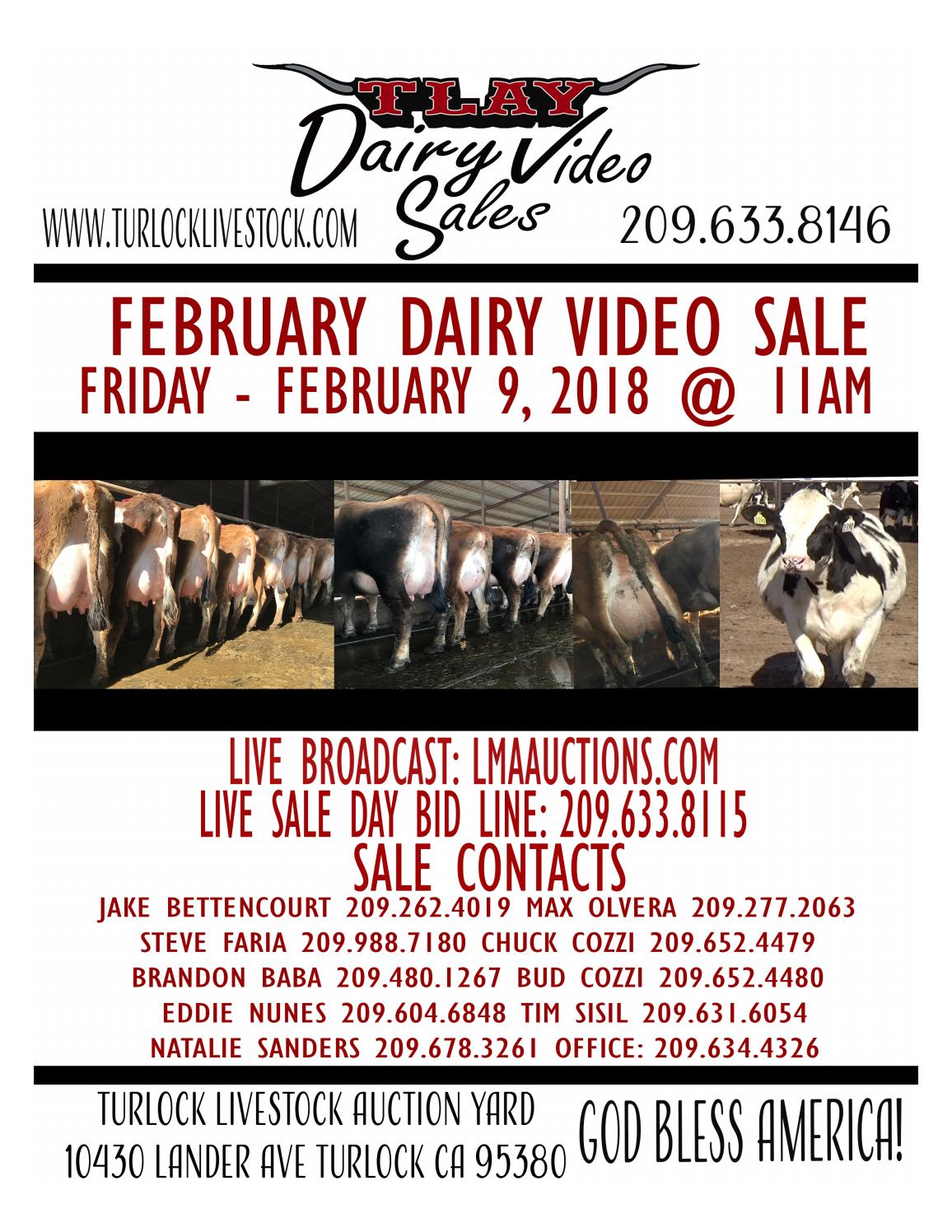 TLAY FEBRUARY 2018 DAIRY VIDEO SALE by TURLOCK LIVESTOCK AUCTION YARD ...