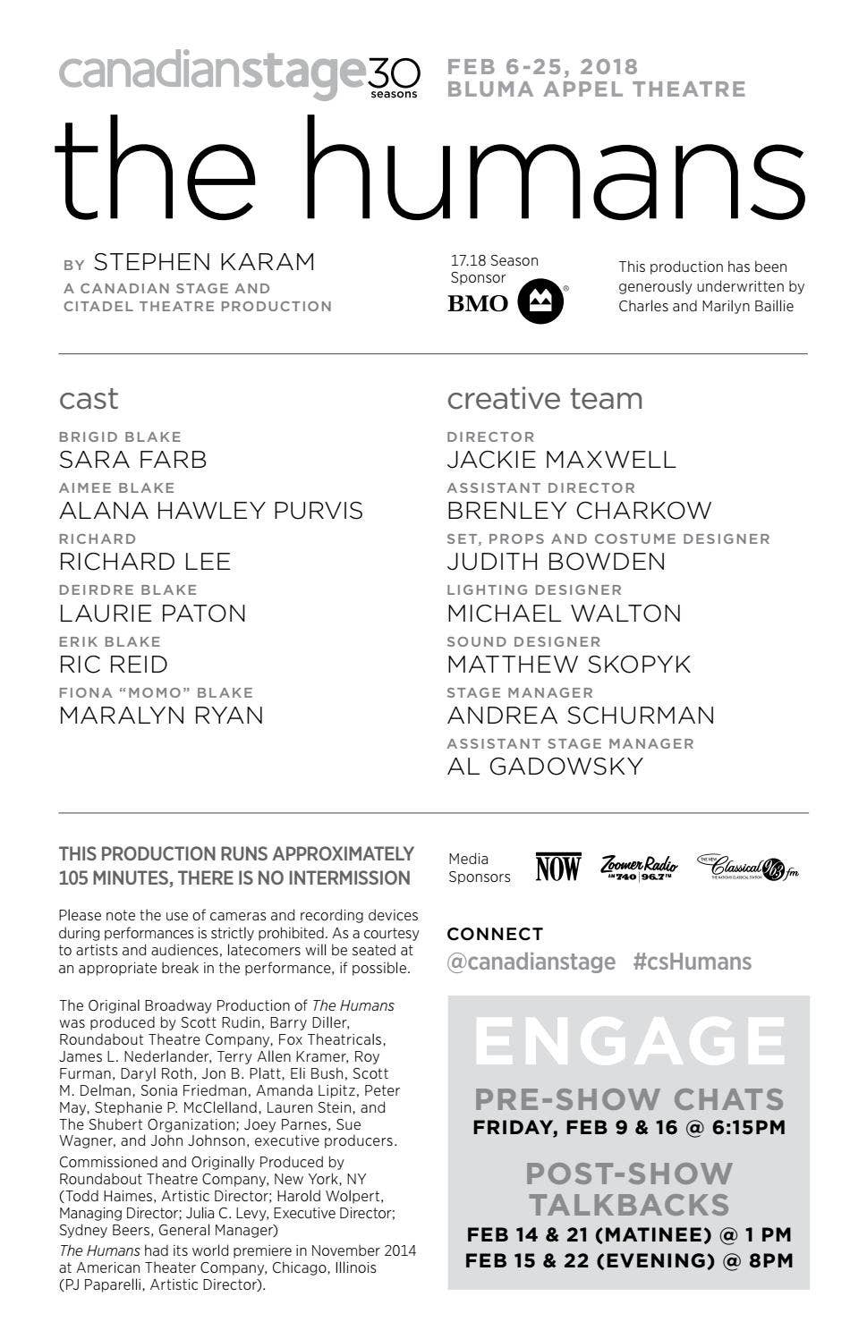 The Humans - Program by Canadian Stage - Issuu