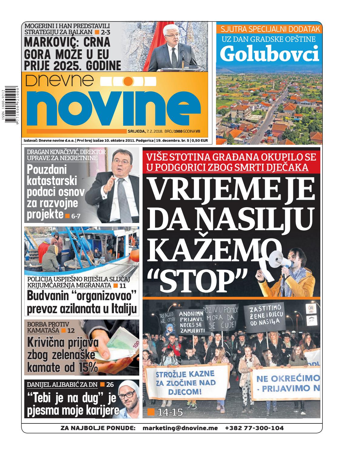 Dnevne novine 7. februar 2018. by Dnevne Novine - Issuu