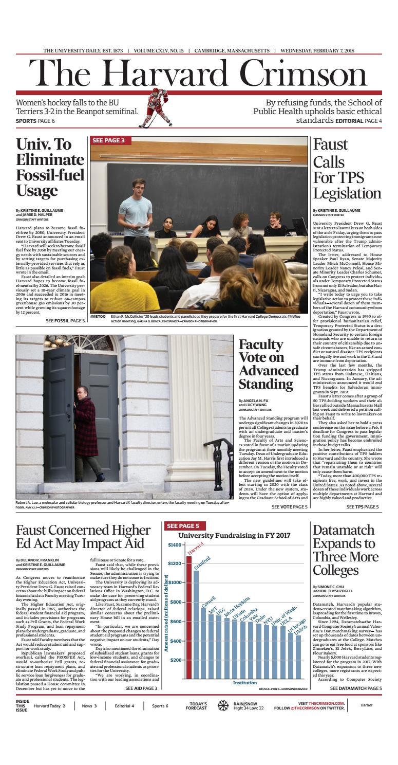 The Harvard Crimson - Volume CXLV, No. 15 by The Harvard Crimson - Issuu