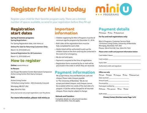 2018 Mini U Programs Spring & Summer Activity Guide by University of ...