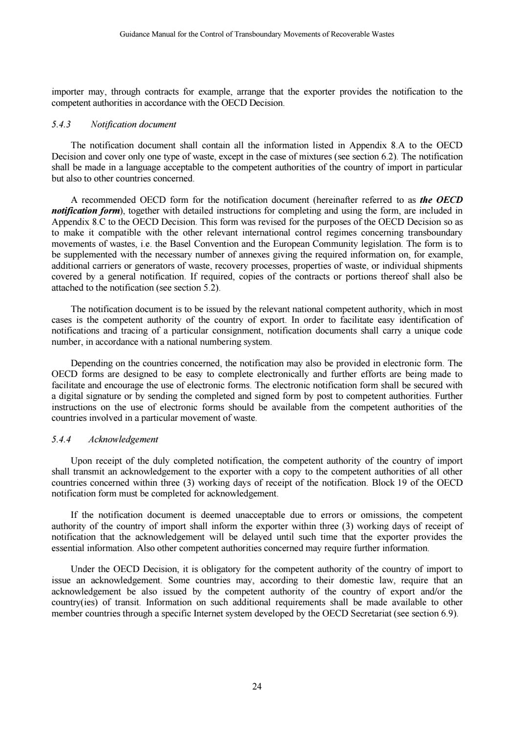Guidance Manual for the Control of Transboundary Movements of ...