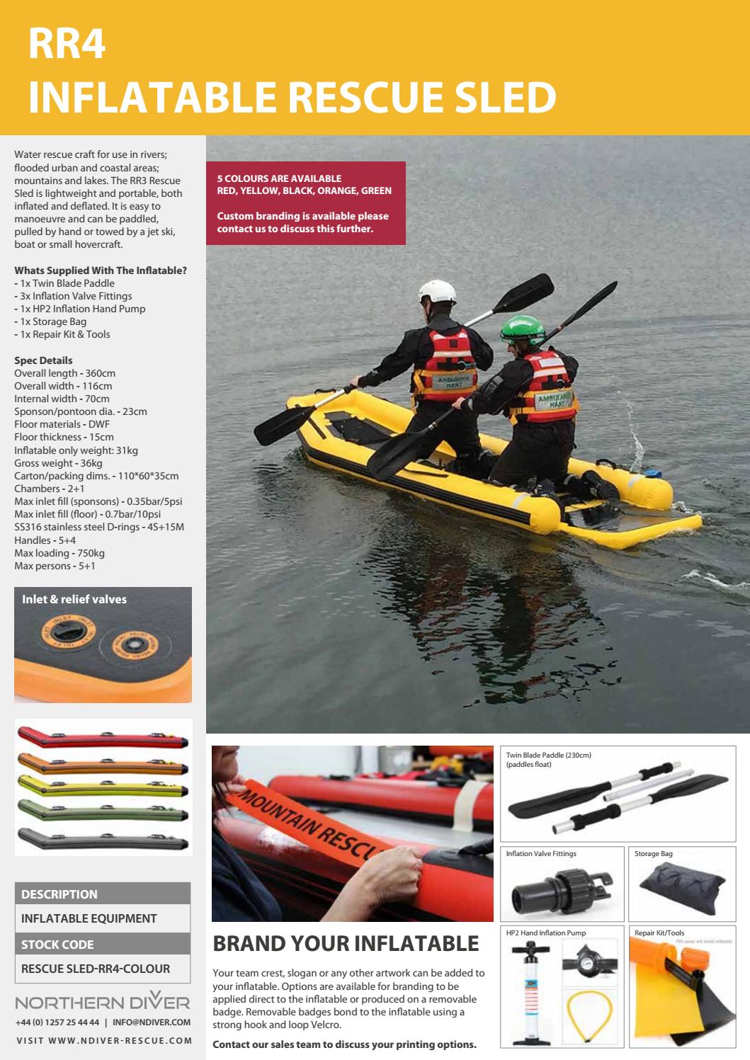 RR4 Inflatable Rescue Sled Datasheet by Northern Diver International by ...