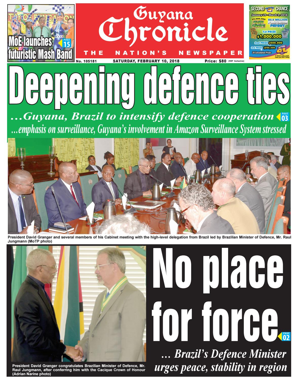 Guyana chronicle e paper 02 10 2018 by Guyana Chronicle - Issuu