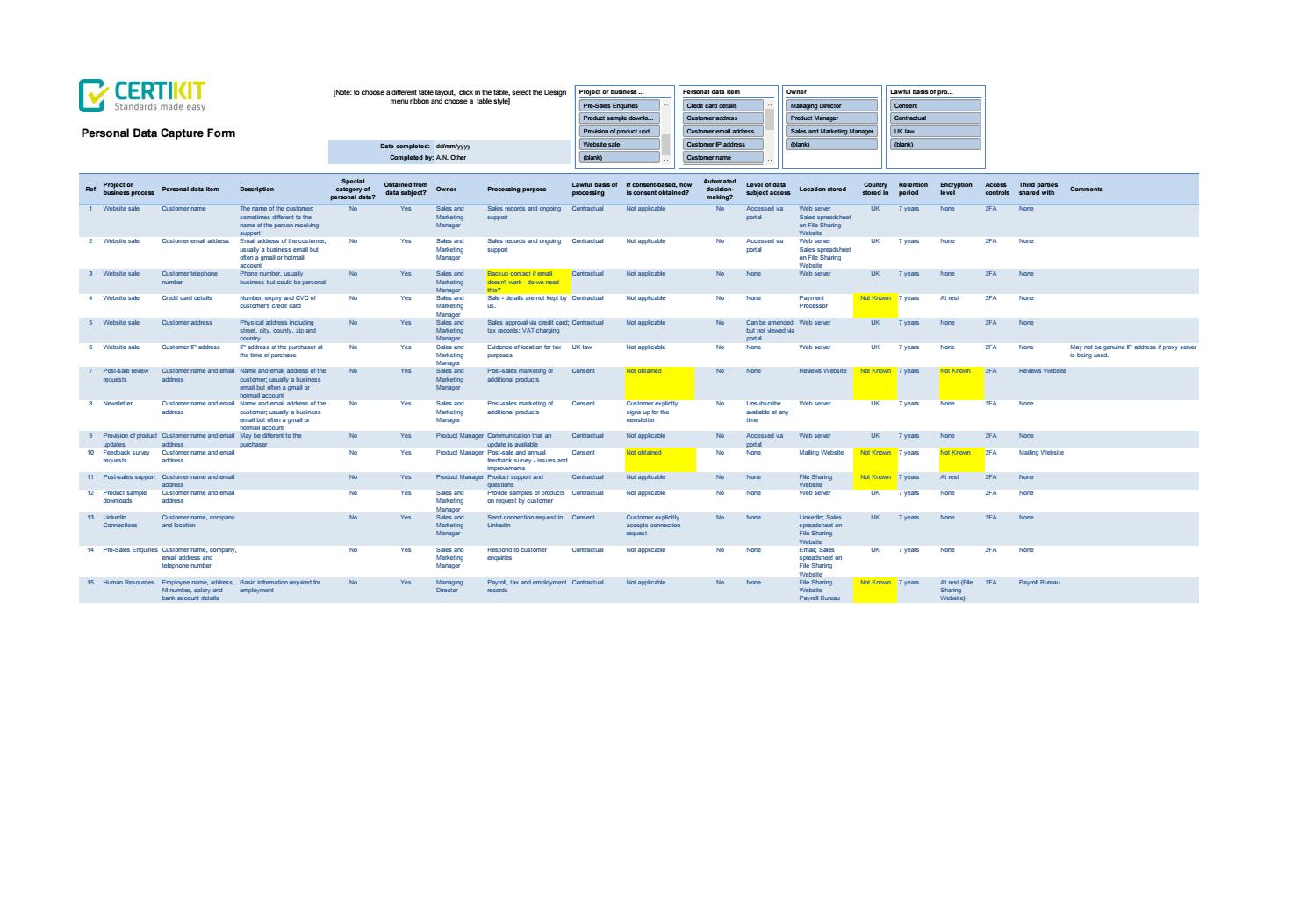 Example Personal Data Capture Form By CertiKit Limited Issuu