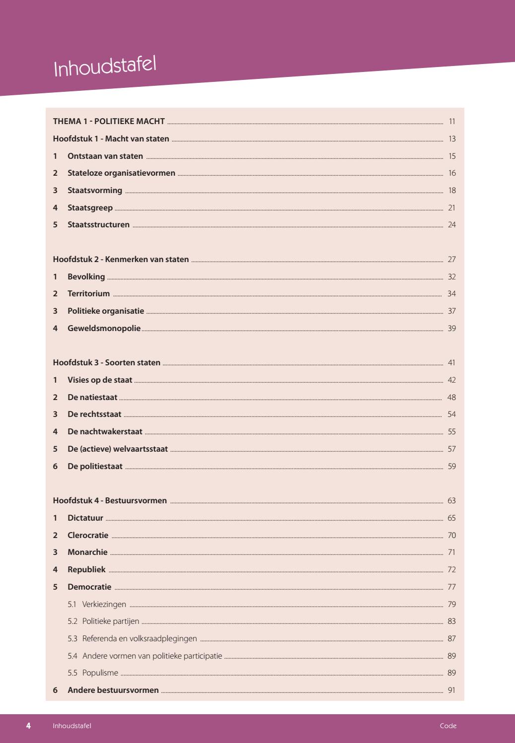 Code Cultuurwetenschappen 6 GO! Inhoudstafel by VAN IN - Issuu