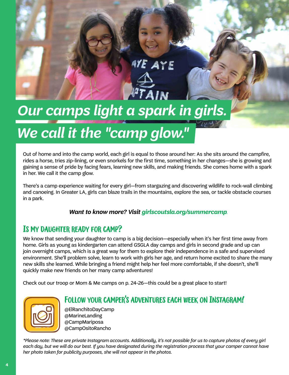 2018 Greater Camp Guide By Girl Scouts Of Greater Los Angeles Issuu
