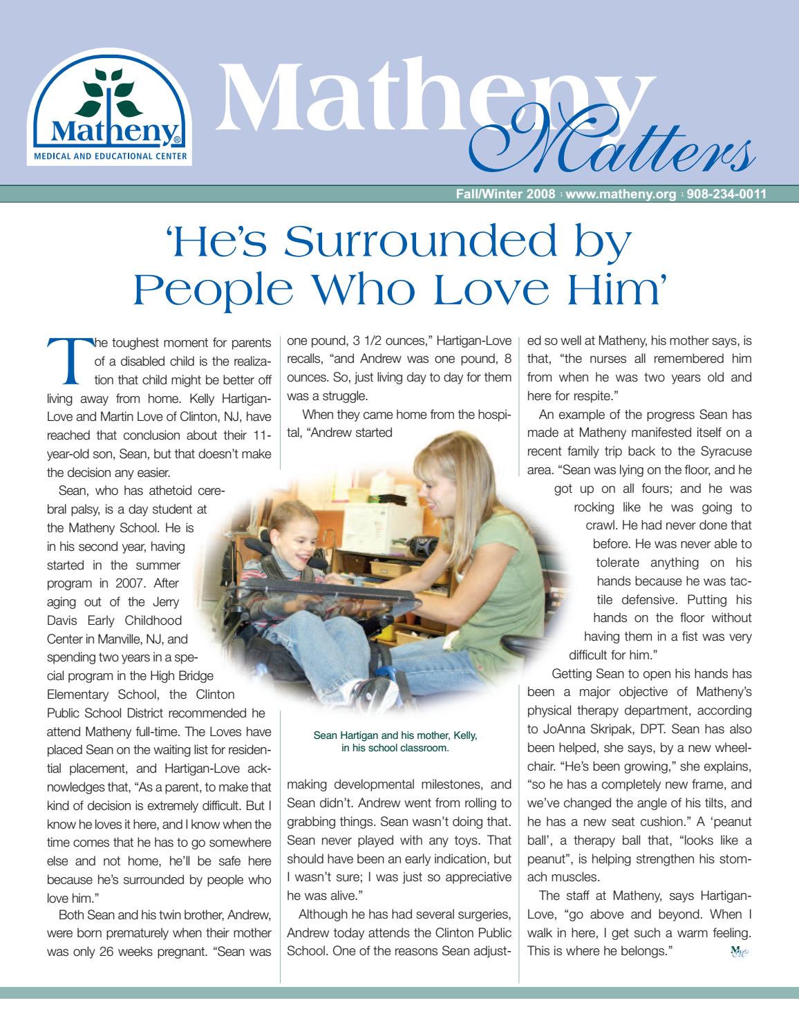 2008 Fall/Winter Matheny Matters by Matheny School and Hospital, Inc ...