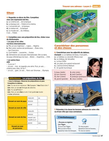 Extrait Tendances A1 - Unité 2 by CLE International - Issuu