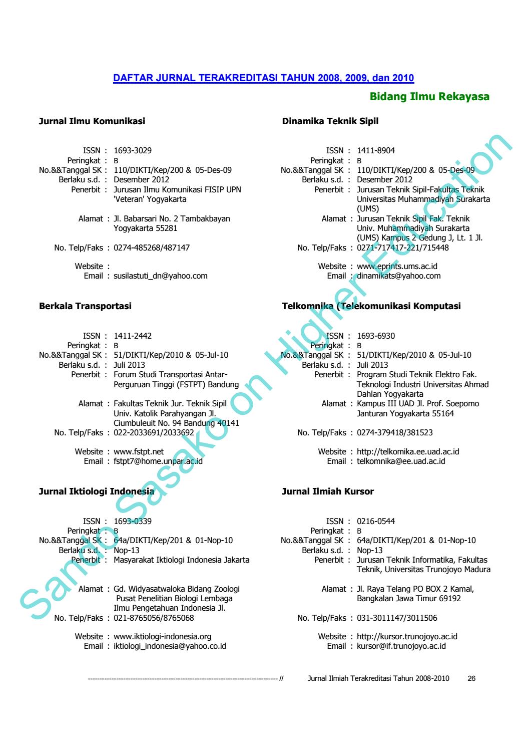 Daftar Jurnal Ilmiah di Indonesia, Feb. 2018 by the1uploader - Issuu