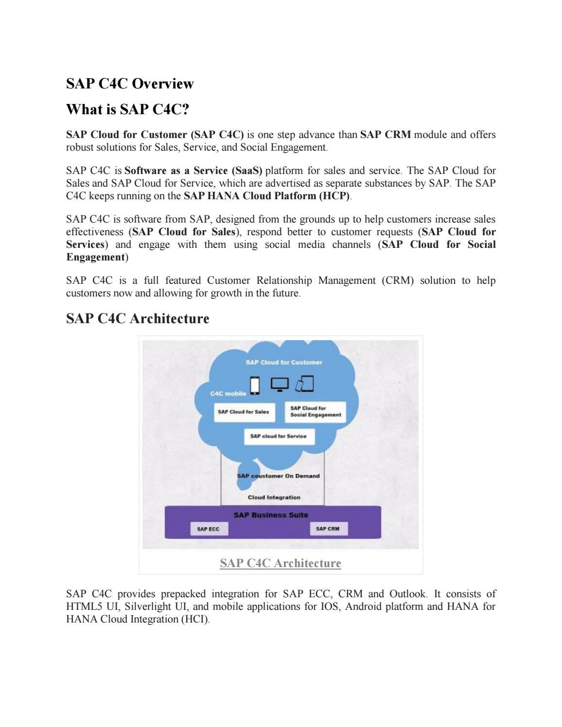 SAP C4C PDF by shruti.allentics - Issuu