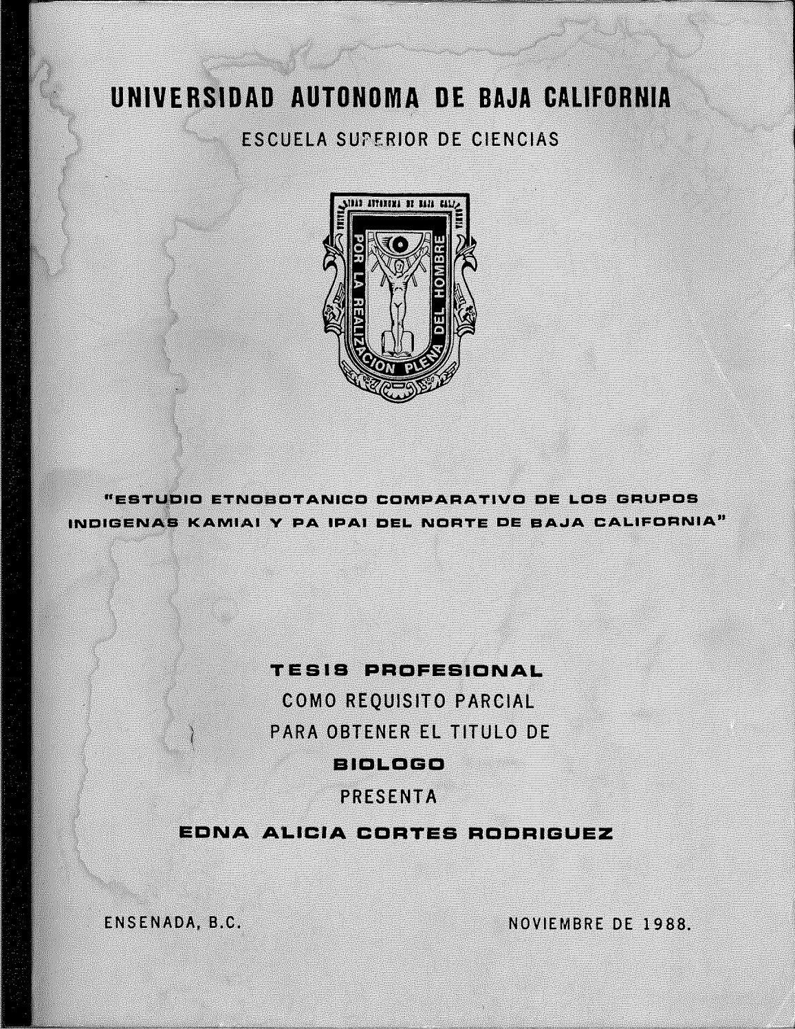 Estudio Etnobotánico comparativo de los grupos indigenas Kamiai y Pa ...