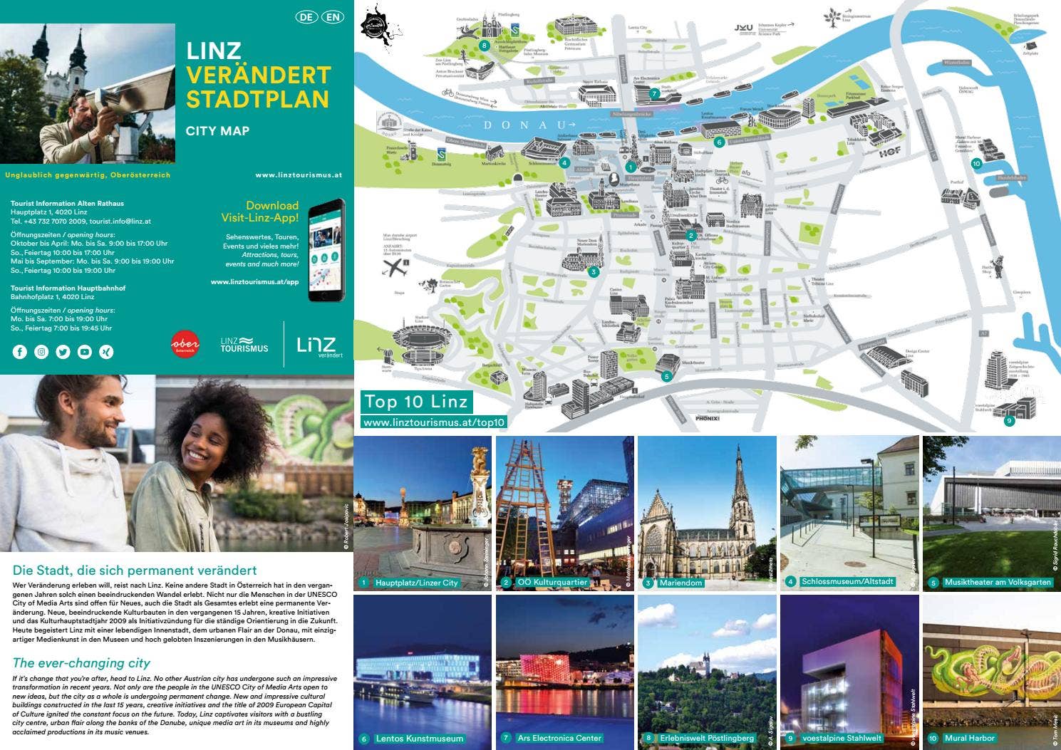 Stadtplan Linz mit Top 10 Sehenswürdigkeiten by Linz Tourismus - Issuu