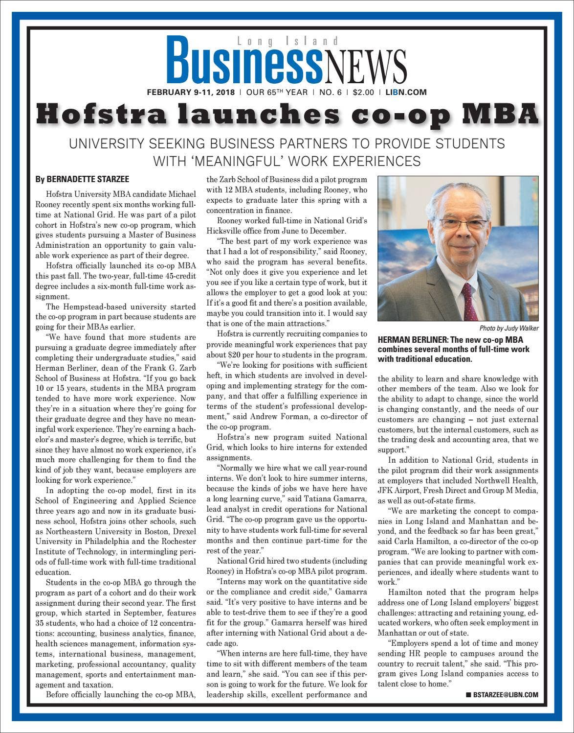 Hofstra Launches Co-Op MBA - Long Island Business News by Hofstra ...
