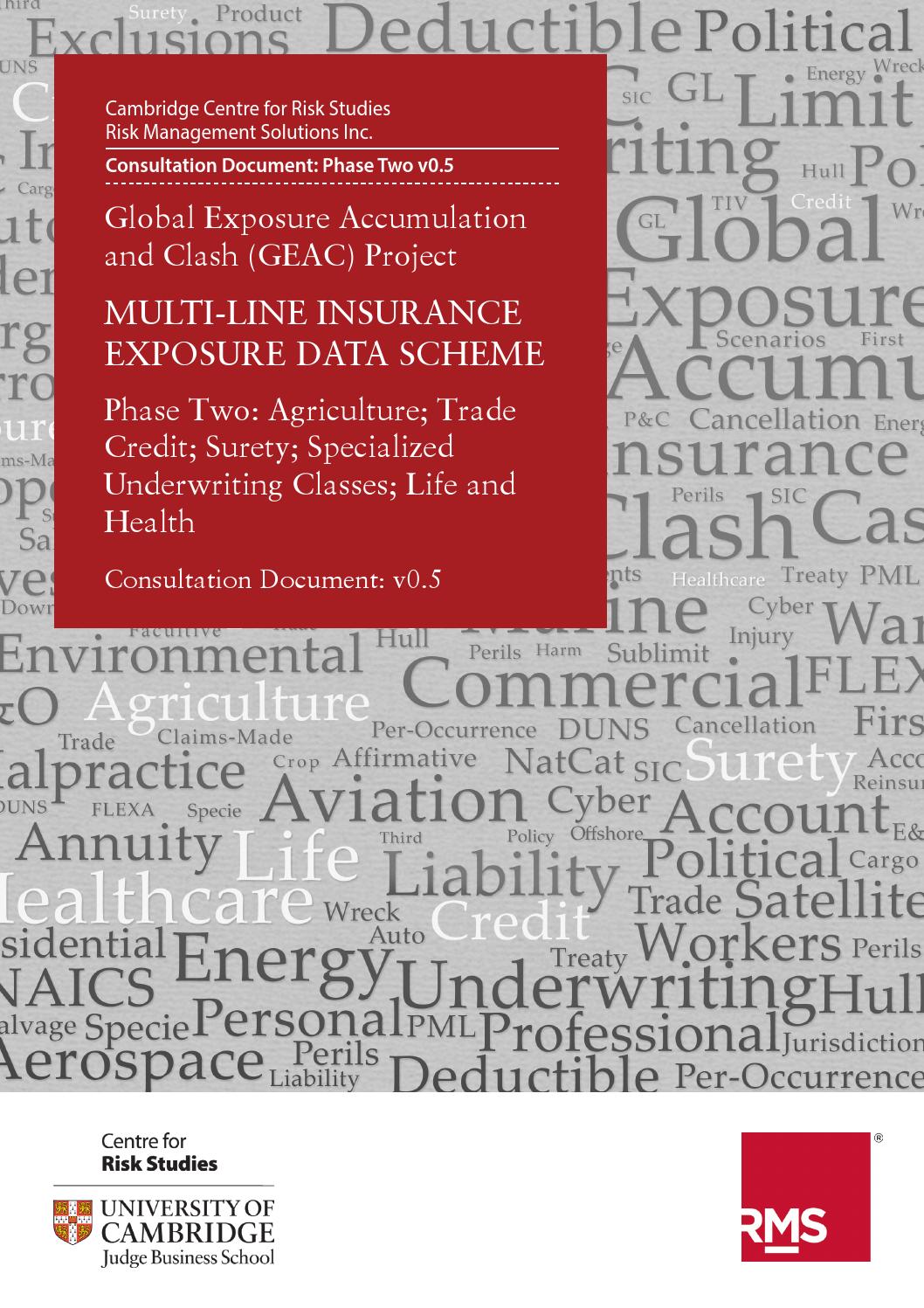 GEAC Project: Multi-line Insurance Exposure Data Scheme: Phase Two ...