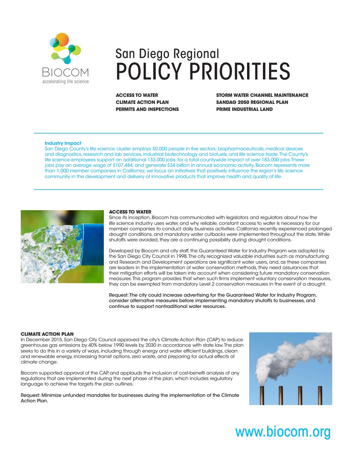 Biocom Regional Policy Priorities - San Diego by Biocom - Issuu