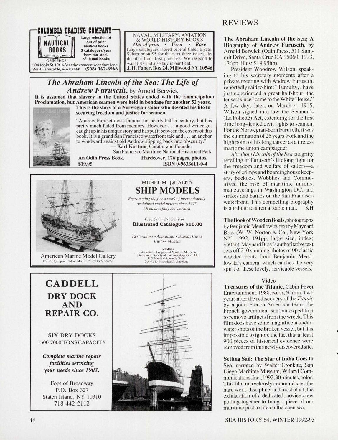 Sea History 064 - Winter 1992-1993 by National Maritime Historical ...