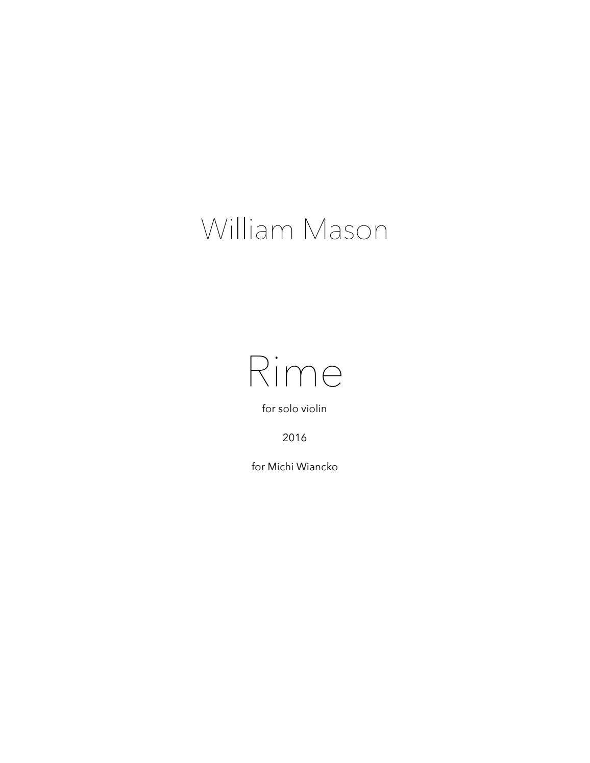 Mason - Rime for violin (score) by Will Mason - Issuu