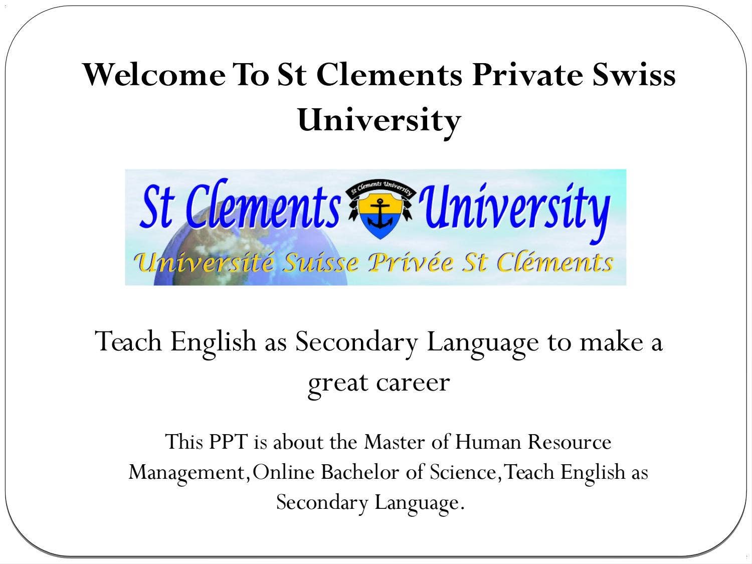 Teach english as secondary language at www stclementsu net by St ...
