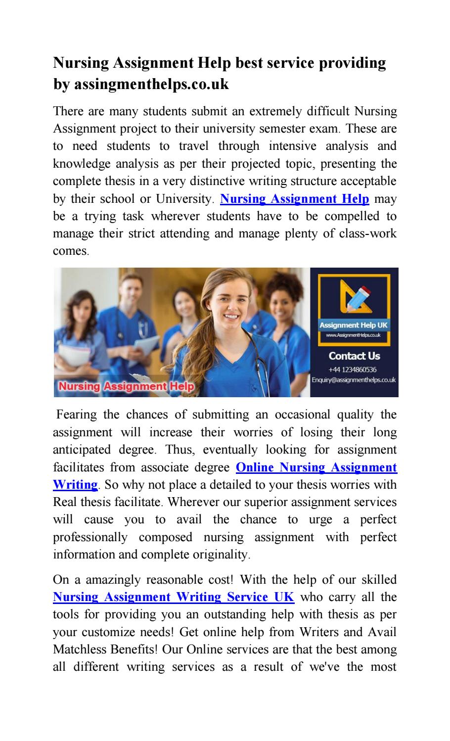 Nursing assignment help by Assignment Help - Issuu