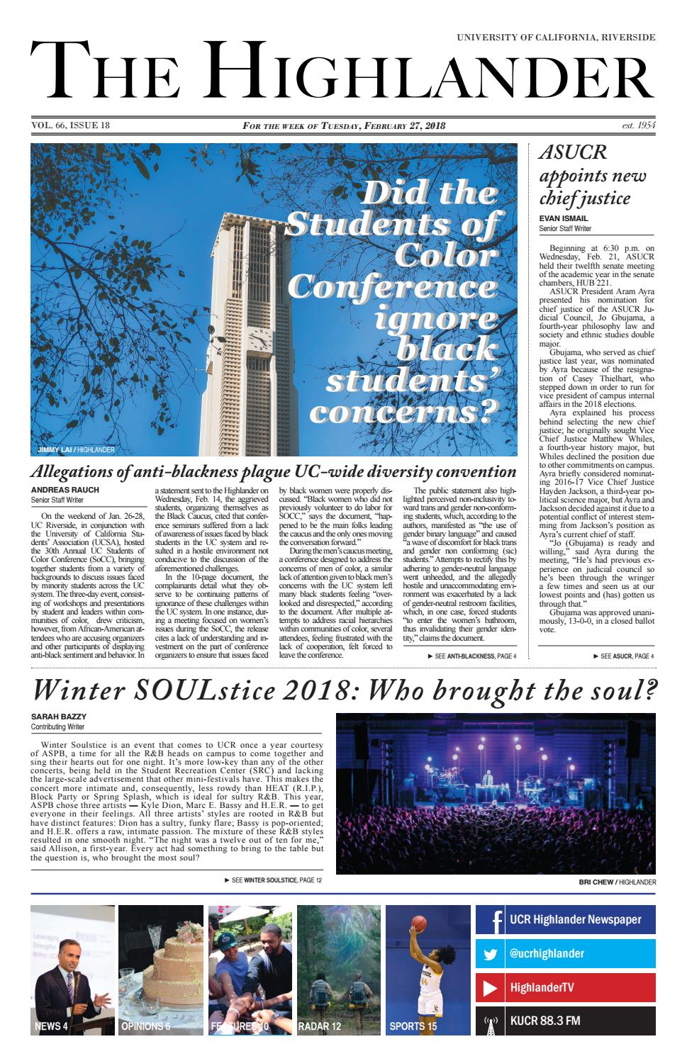 Volume 66 Issue 18 by The Highlander- UCR - Issuu