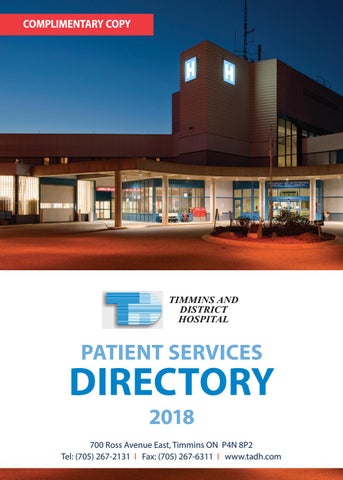 Timmins and District Hospital Patient Services Directory by Willow ...