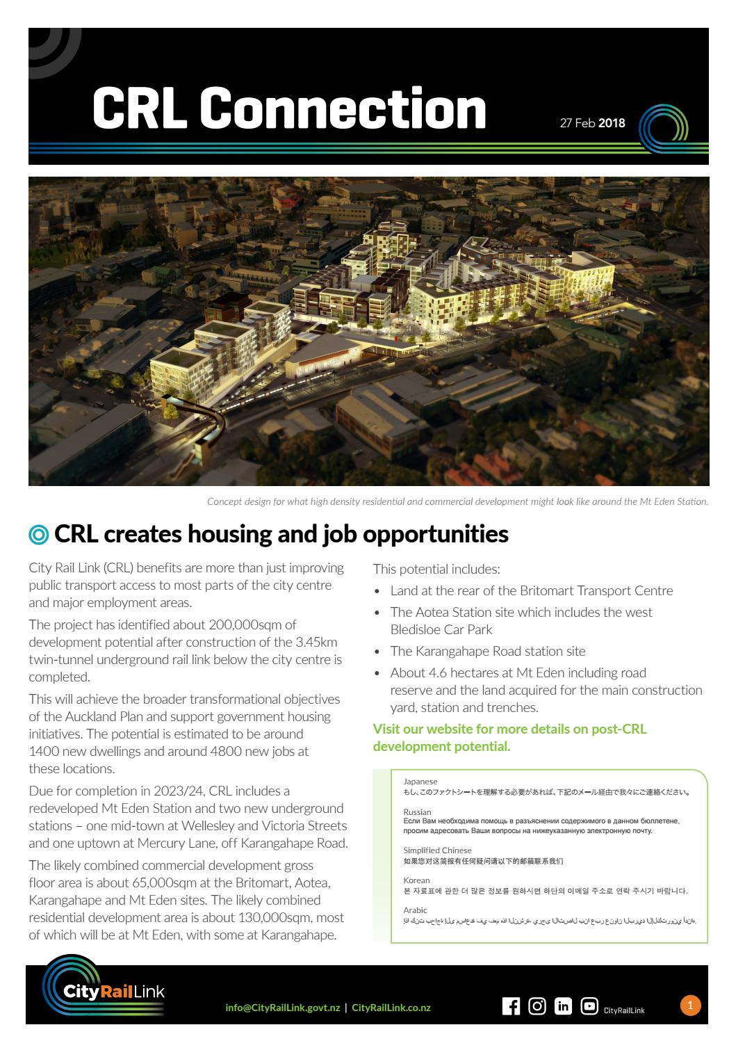 CRL Connection February 2018 by City Rail Link Ltd - Issuu
