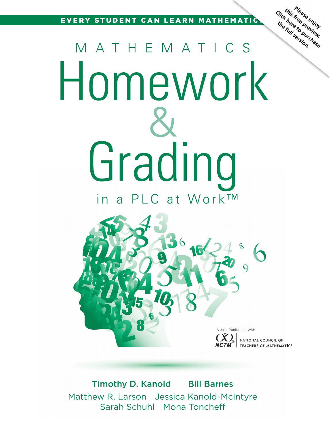 Mathematics Homework and Grading in a PLC at Work™ by Solution Tree - Issuu