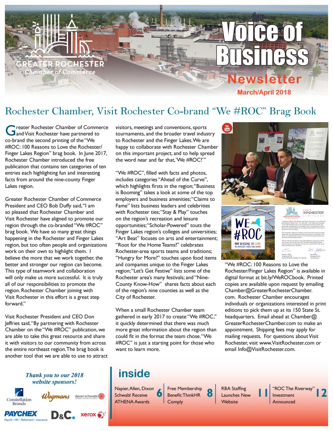 March/April 2018 Newsletter by Greater Rochester Chamber - Issuu
