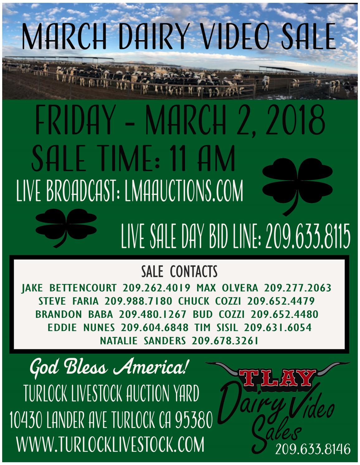 TLAY MARCH 2018 DAIRY VIDEO SALE by TURLOCK LIVESTOCK AUCTION YARD - Issuu