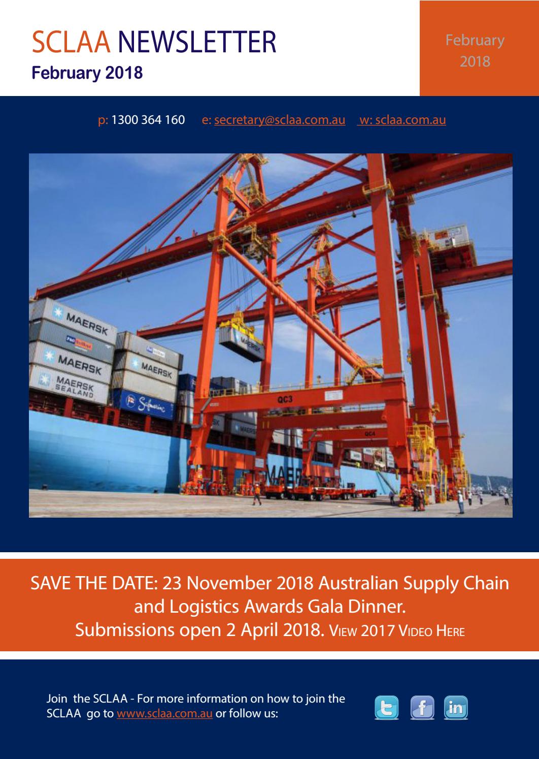 18 02 sclaa february newsletter by Supply Chain & Logistics Association ...