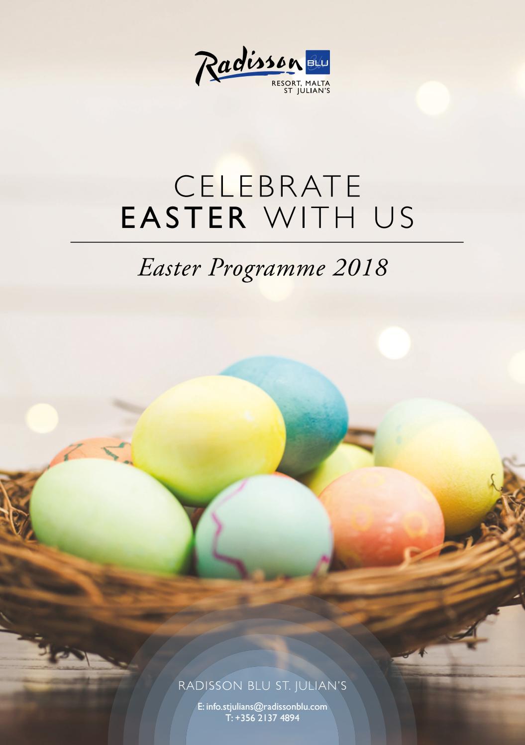 Easter Programme 2018 by Radisson Blu Resort, Malta St. Julian's - Issuu