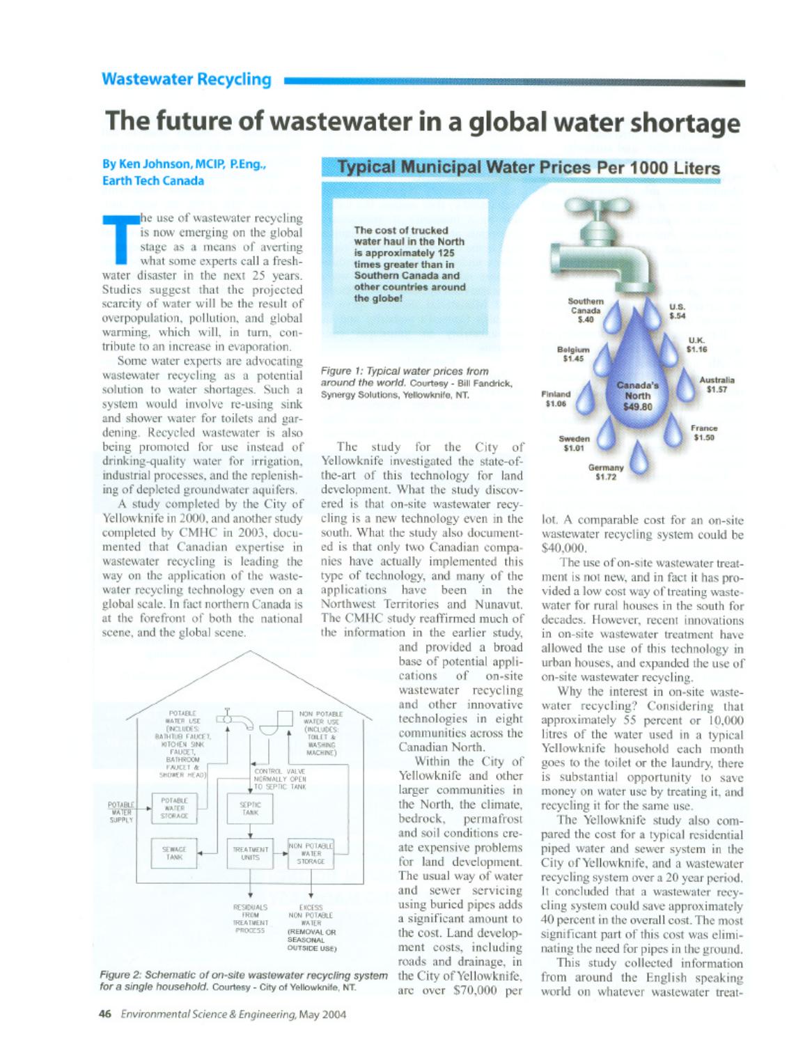 The future of wastewater in a global water shortage by Kenneth Johnson ...