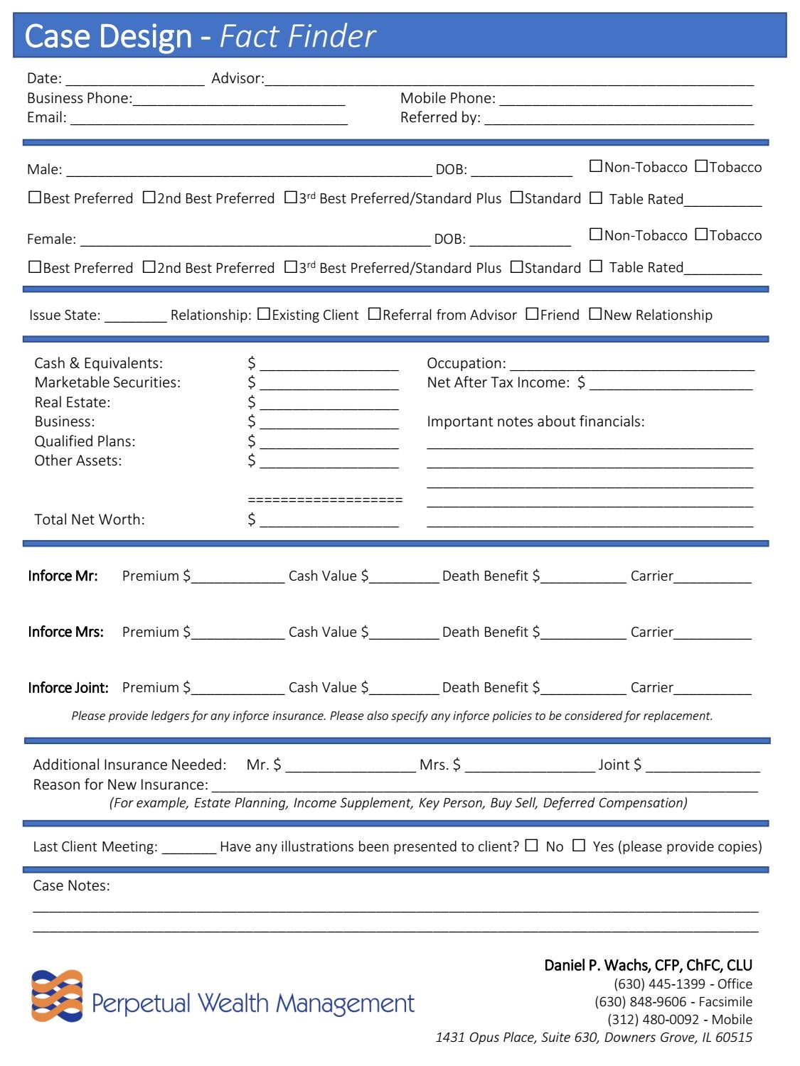 PWM - New Case Fact Finder by perpetual wealth management - Issuu