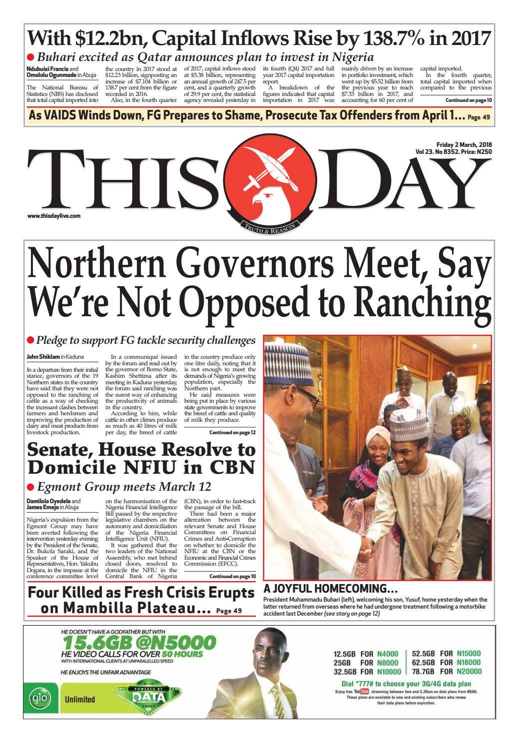 Friday 2ND MARCH 2018 by THISDAY Newspapers Ltd - Issuu