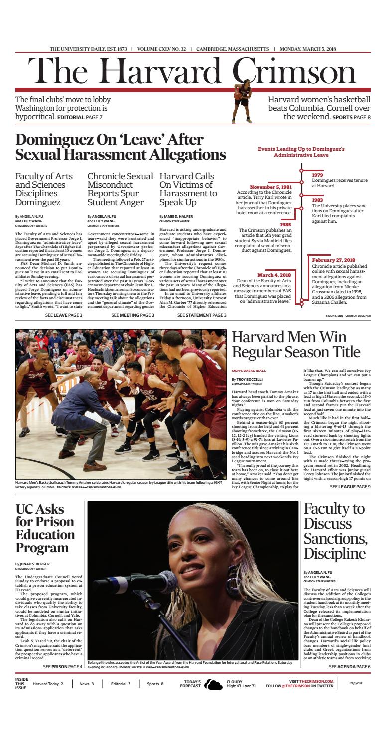 The Harvard Crimson - Volume CXLV, No. 32 by The Harvard Crimson - Issuu