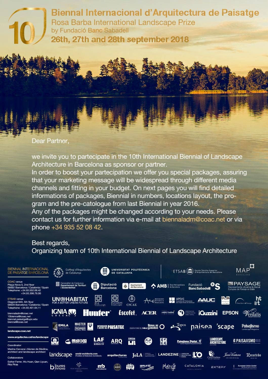 10th Biennial sponsorship packages by BARCELONA INTERNATIONAL LANDSCAPE ...